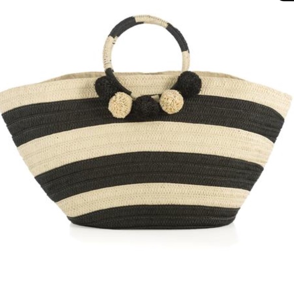 Bags | Straw Stripe Carry Tote Nwt | Poshmark